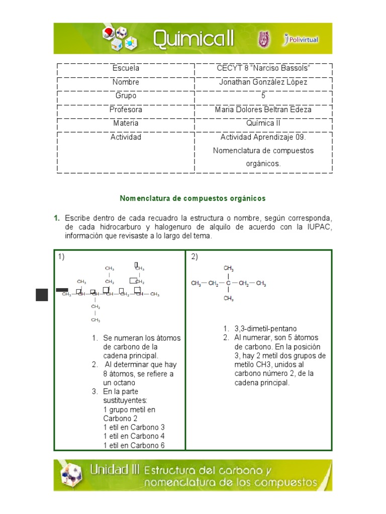 González - López - Jonathan - Act09 | PDF | Compuestos químicos | Ciencias fisicas