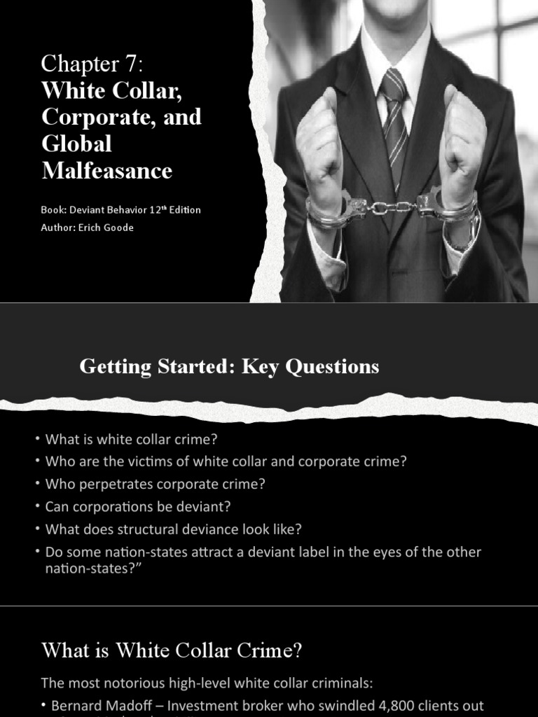 Chapter 7 White Collar, Corporate and Global Malfeasance Deviant Behavior 12e | Download Free ...
