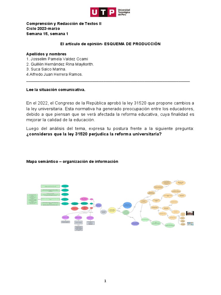S15 - S1 - Esquema de Producción - ARTÍCULO DE OPINIÓN-1 U | PDF S15 - S1 - Esquema de Producción - ARTÍCULO DE OPINIÓN-1 U | PDF