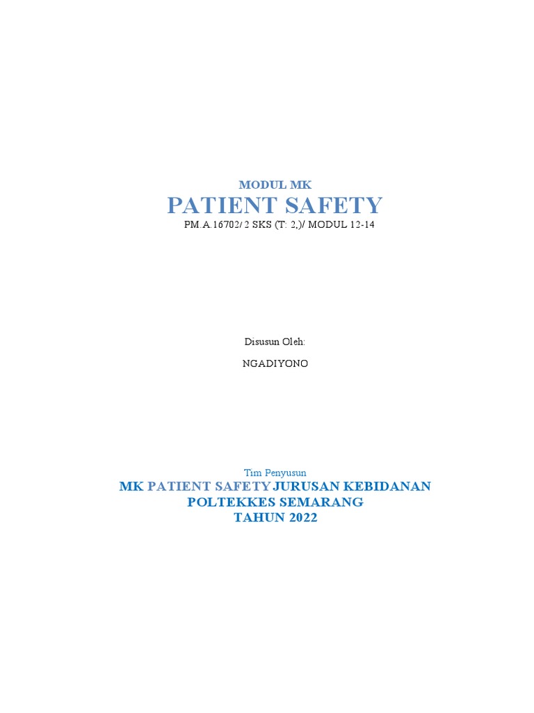 Pb. 12 Materi Patient Safty | PDF