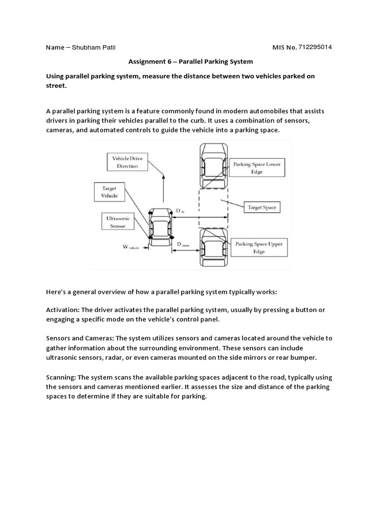 Shubham - 712295014 - Assignment 06 Parallel Parking System | PDF | Parking | Computing