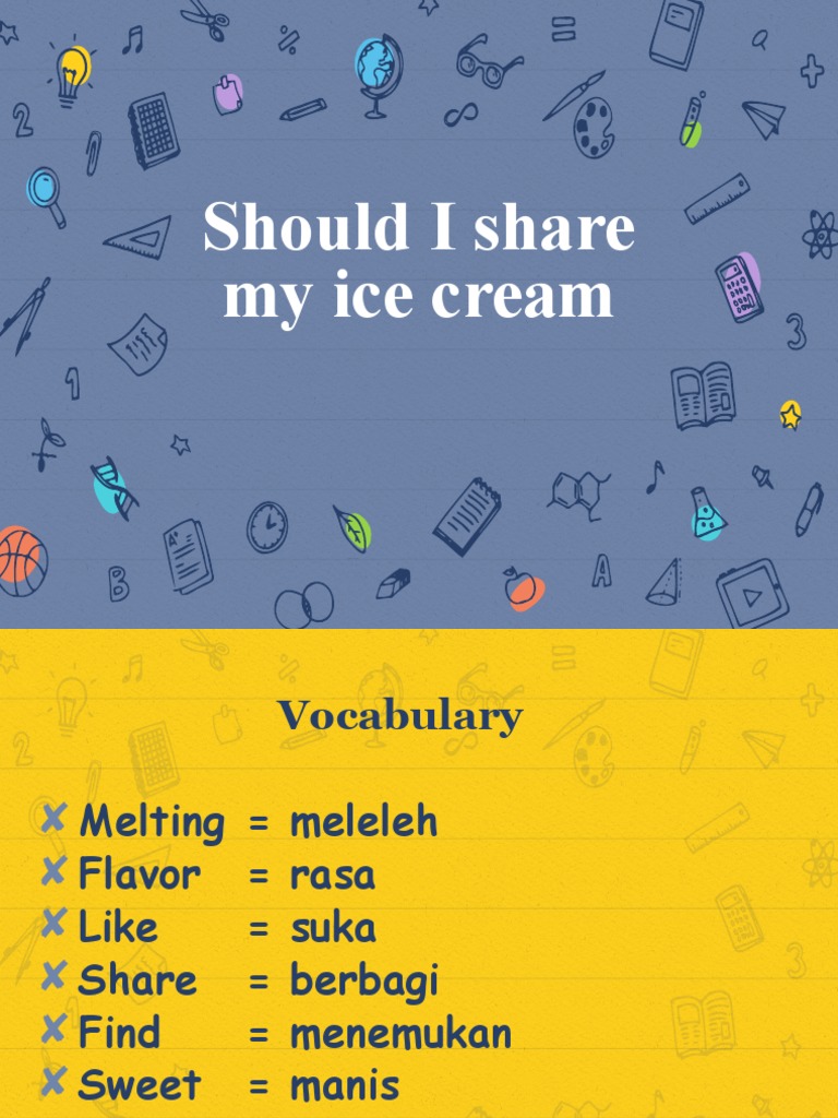 Ice Cream Sharing & Vocabulary Quiz | PDF
