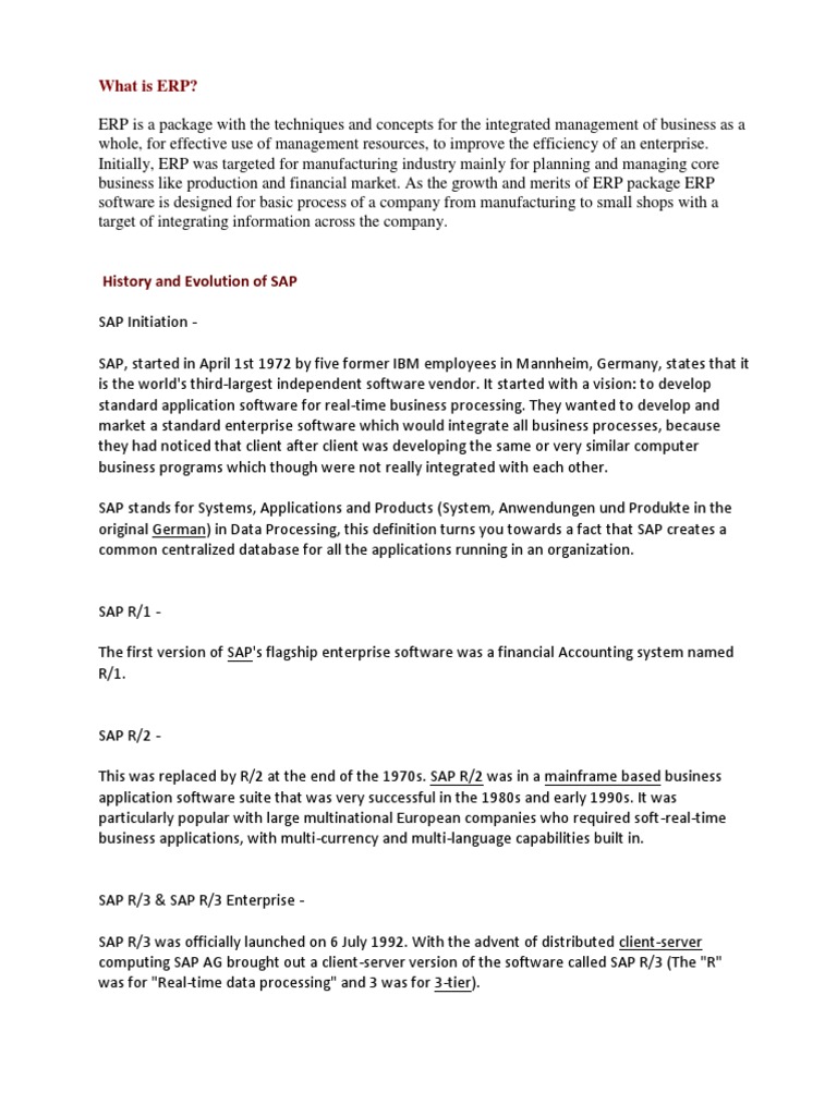 Sap PP Study Material | PDF