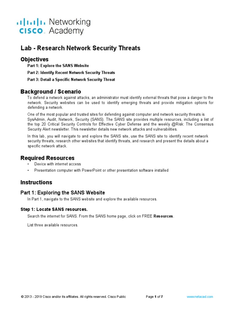 Researching Network Security Threats | PDF | Computer Security | Security