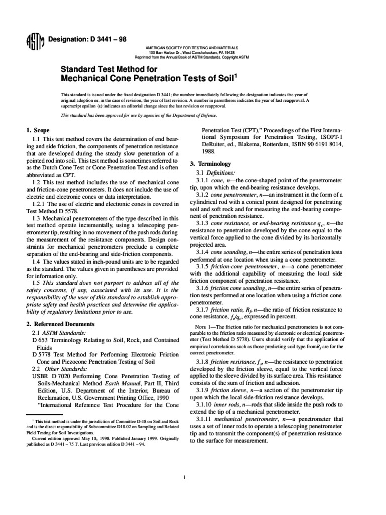 Astm 3441 98 PDF | PDF | Friction | Wear