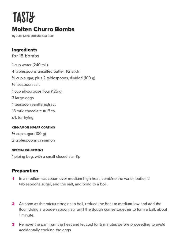Molten Churro Bombs Recipe | PDF