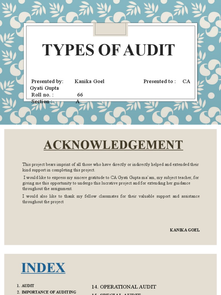 Types of Audit Assignment | PDF | Financial Audit | Audit