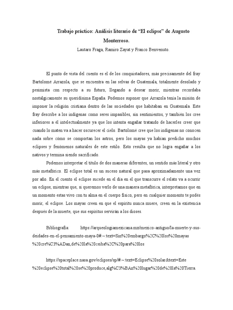 Trabajo Práctico El Eclipse | PDF