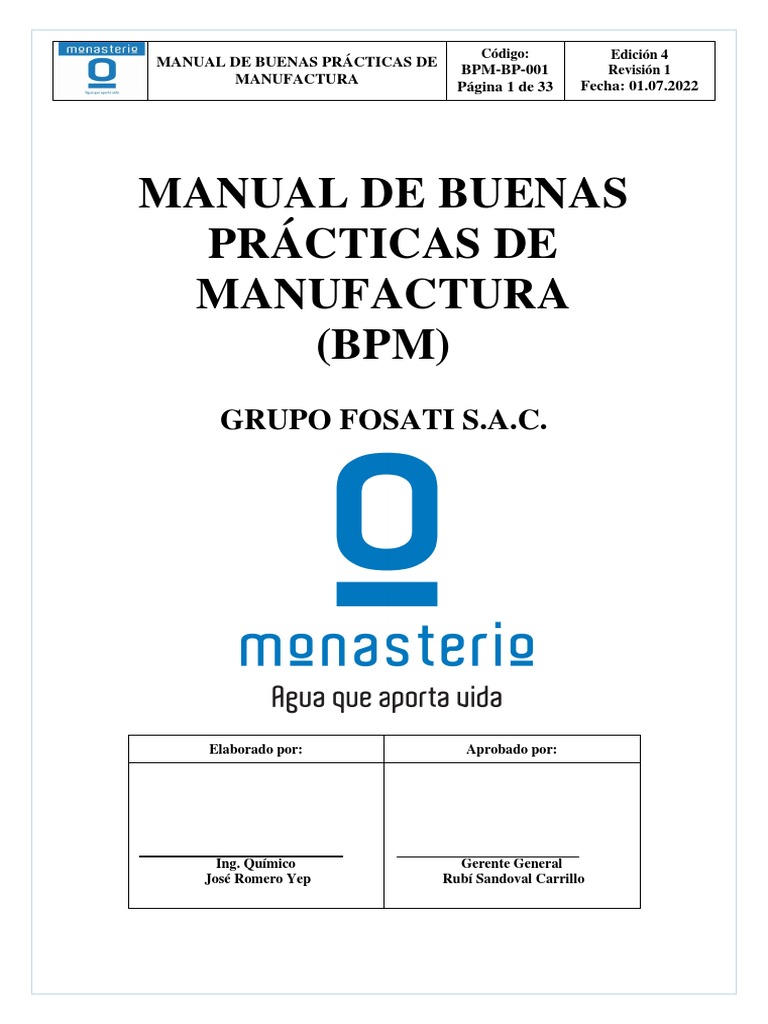 Manual De Buena Practicas 2022 Pdf Alimentos Seguridad Alimenticia