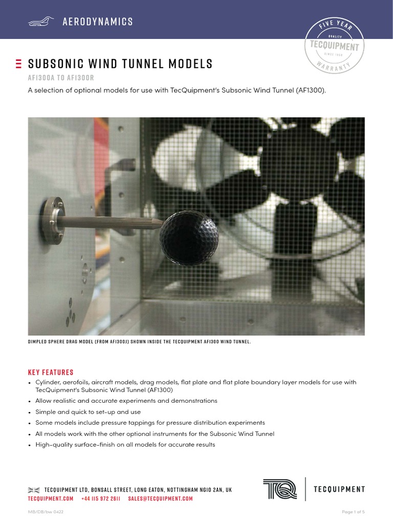 Subsonic Wind Tunnel Models Guide | PDF