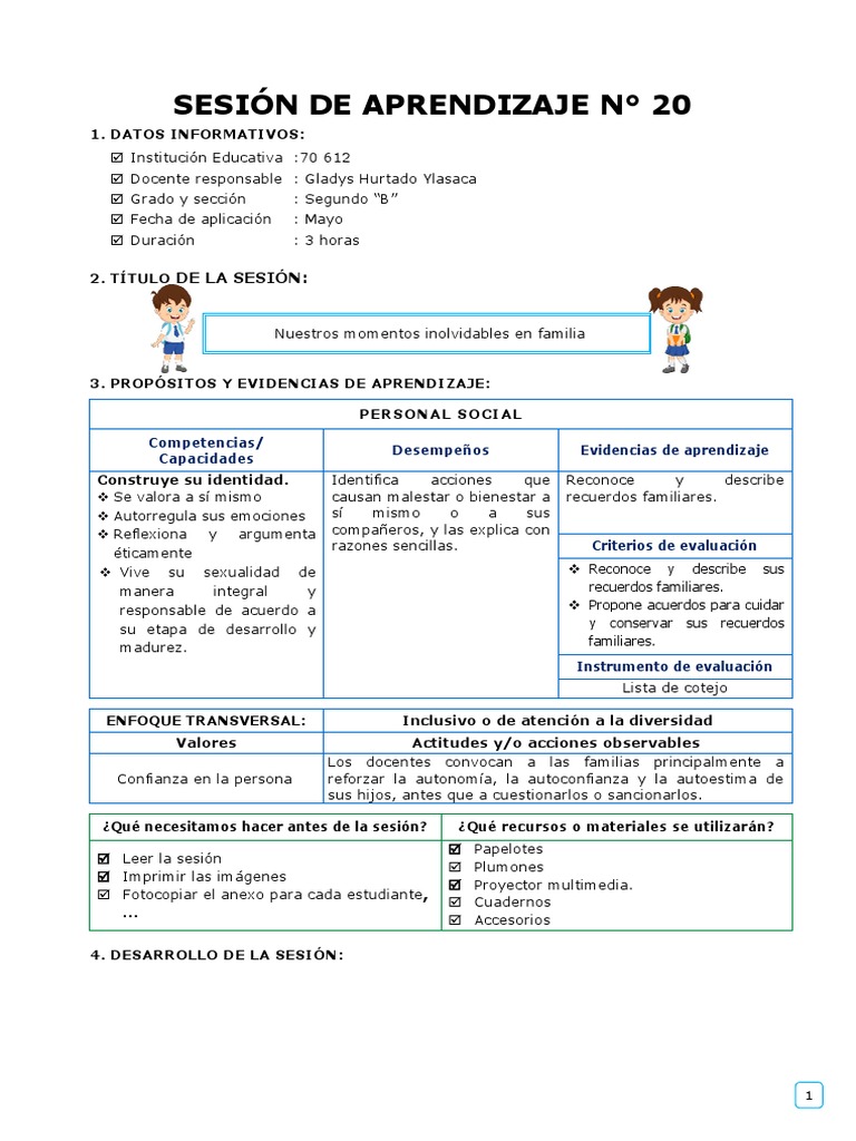 Sesiones de Aprendizaje - EDA III Semana 3 - Editora Quipus Perú | PDF