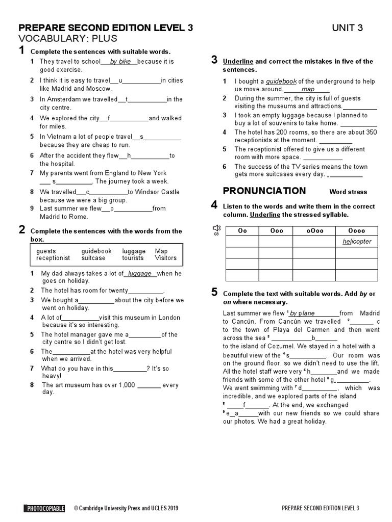 PREPARE 3 Vocabulary Plus Unit 03 | PDF
