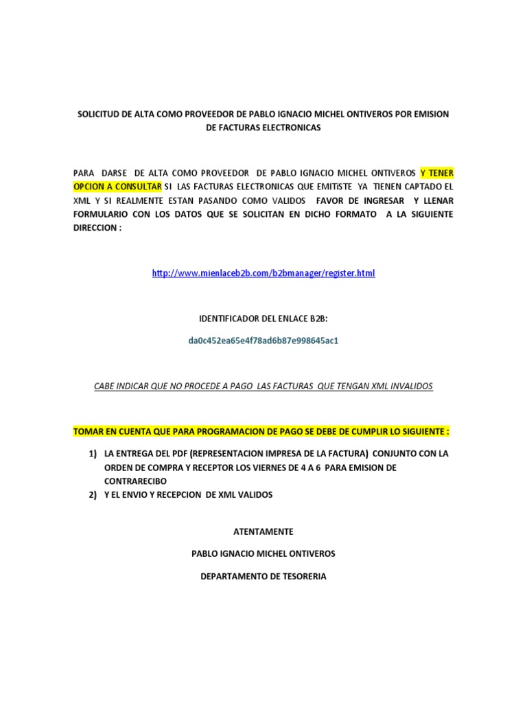 Alta en Tralix Como Proveedor | PDF