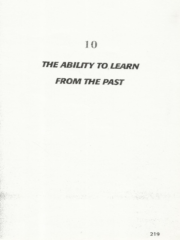 Ron McIntosh - THE ABILITY TO LEARN FROM THE PAST | PDF