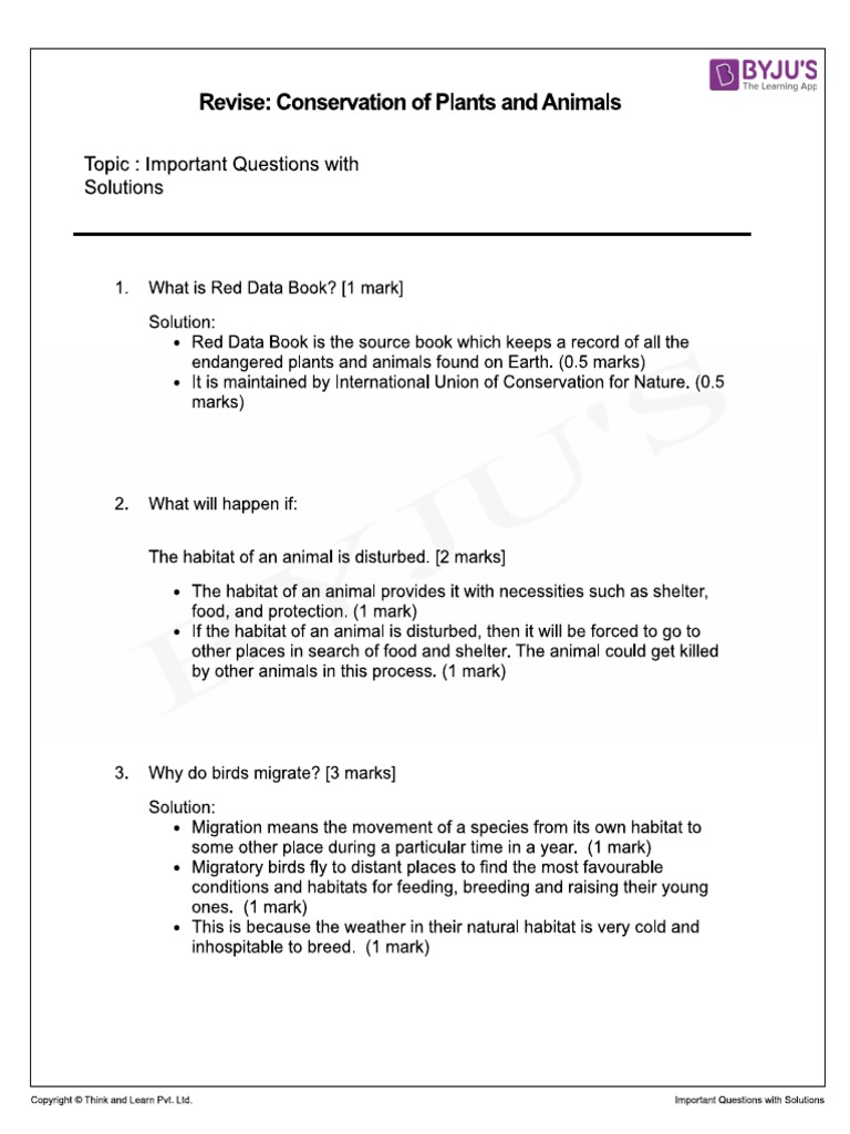 Revise - Conservation of Plants and Animals - SUB - SN | PDF