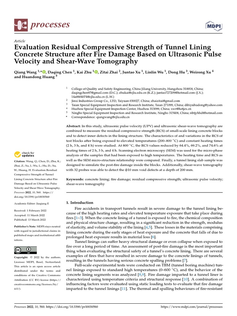 Evaluation Residual Compressive Strength of Tunnel Lining Concrete ... Evaluation Residual Compressive Strength of Tunnel Lining Concrete ...