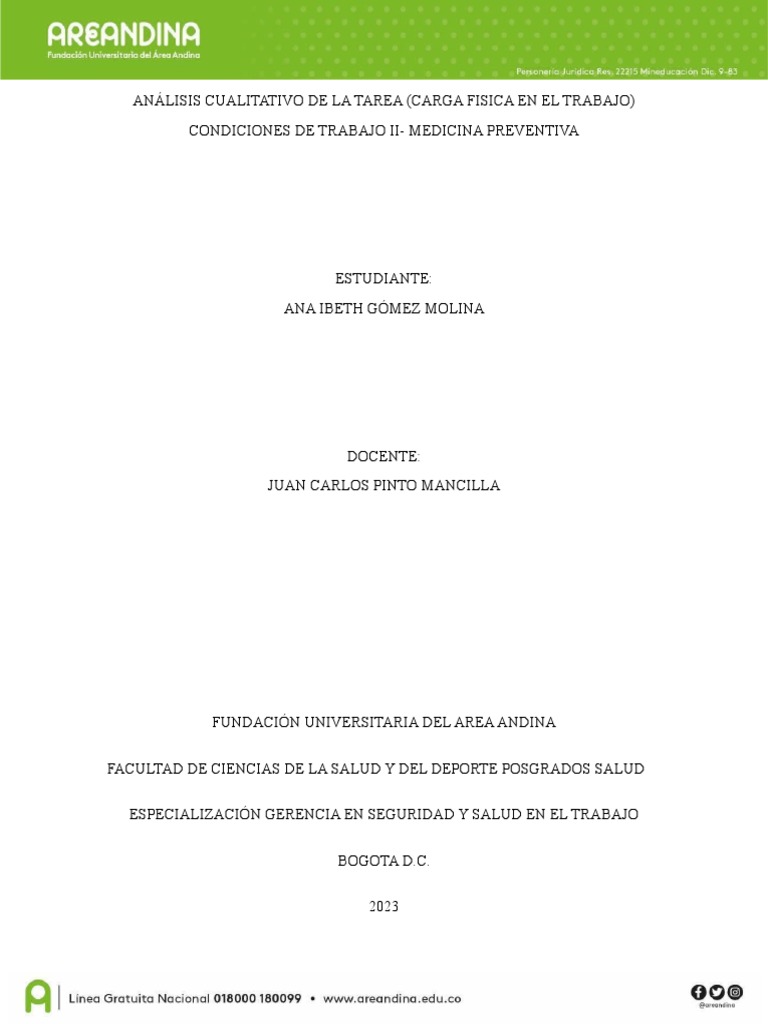 Análisis Cualitativo de La Tarea-Condiciones de Trabajo Eje 3 | PDF