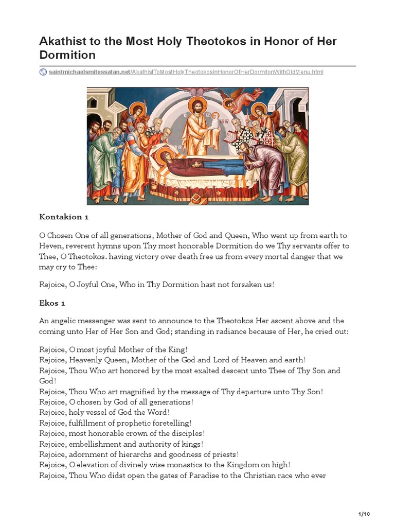 saintmichaelsmitessatan.net-Akathist to the Most Holy Theotokos in ...