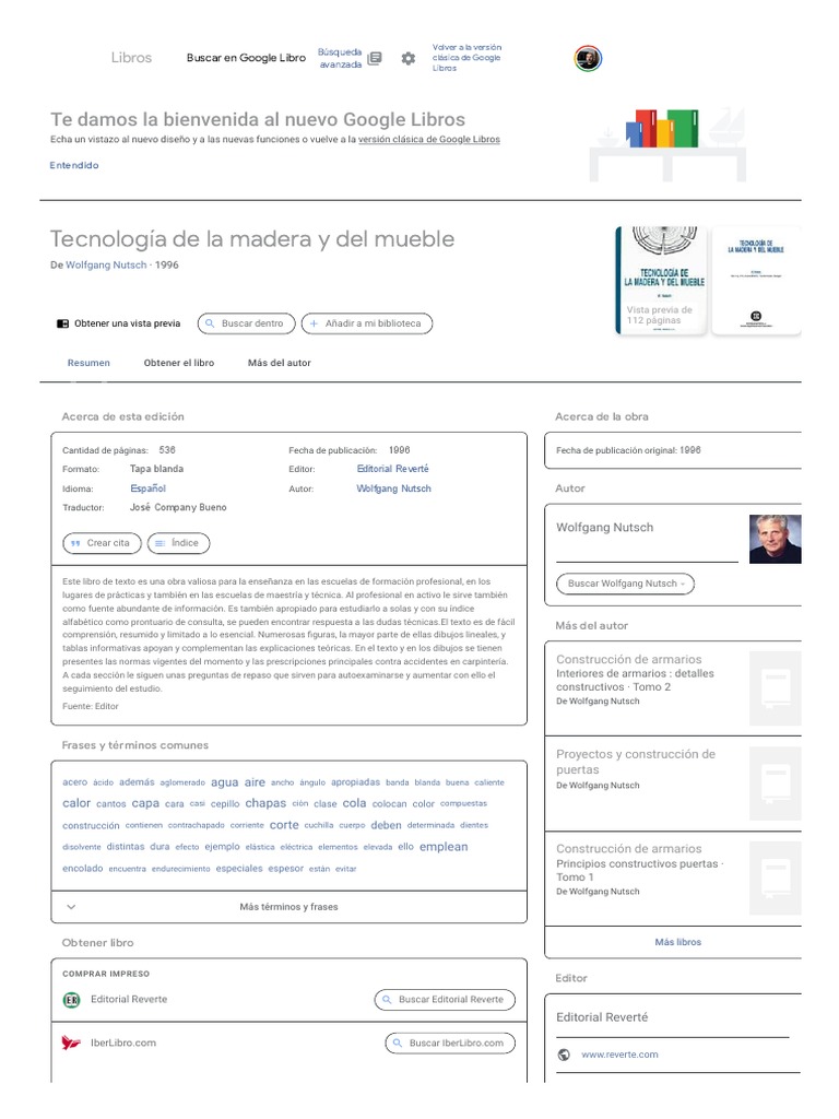 Tecnología de La Madera y Del Mueble - Google Books | PDF | Publicación ...