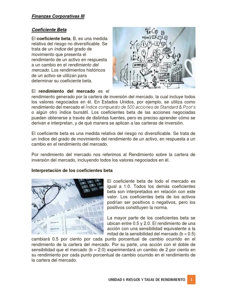 Coeficiente Beta | PDF | Beta (Finanzas) | Compartir (Finanzas)