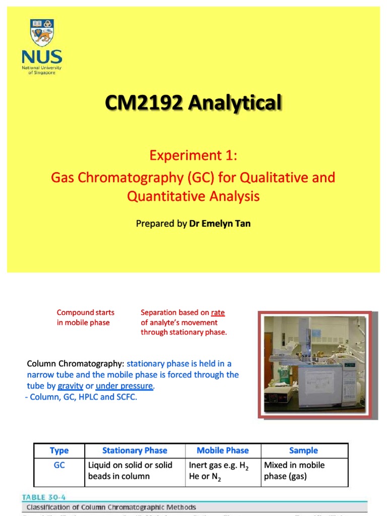 Gas Chromatography GC Lecture Notes | PDF