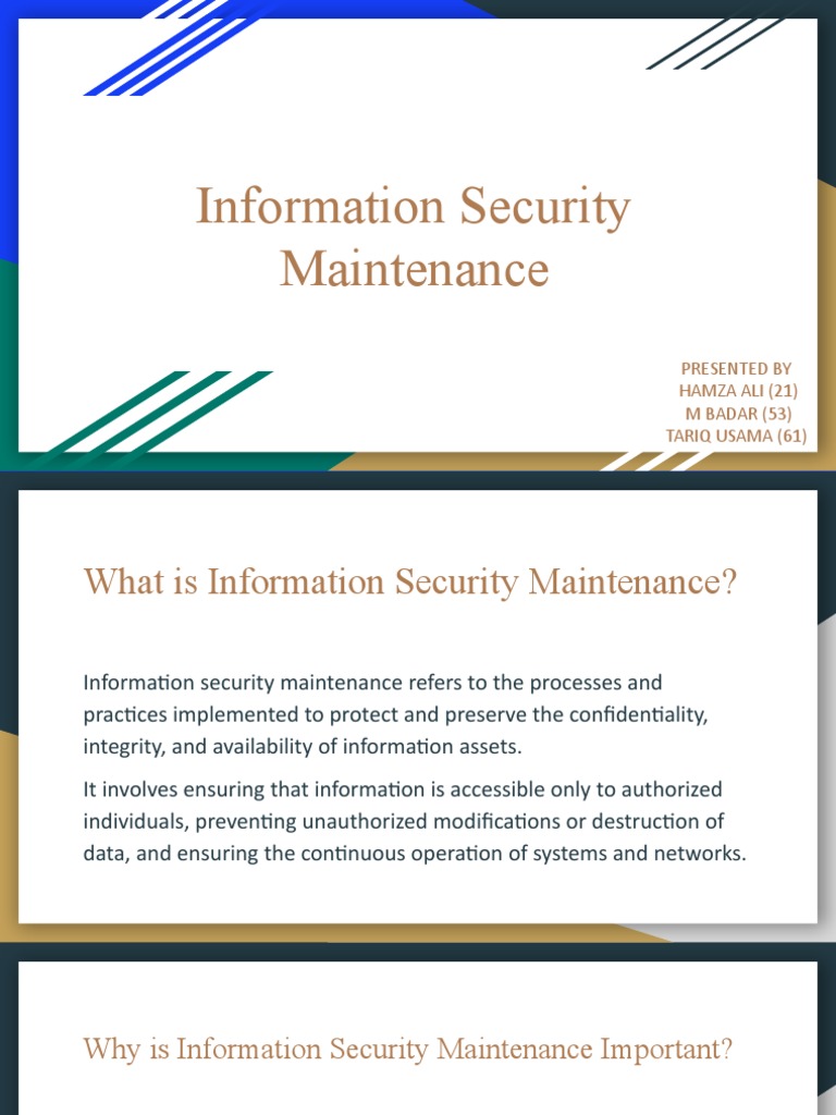 Information Security Maintenance | PDF | Information Security | Computer Security