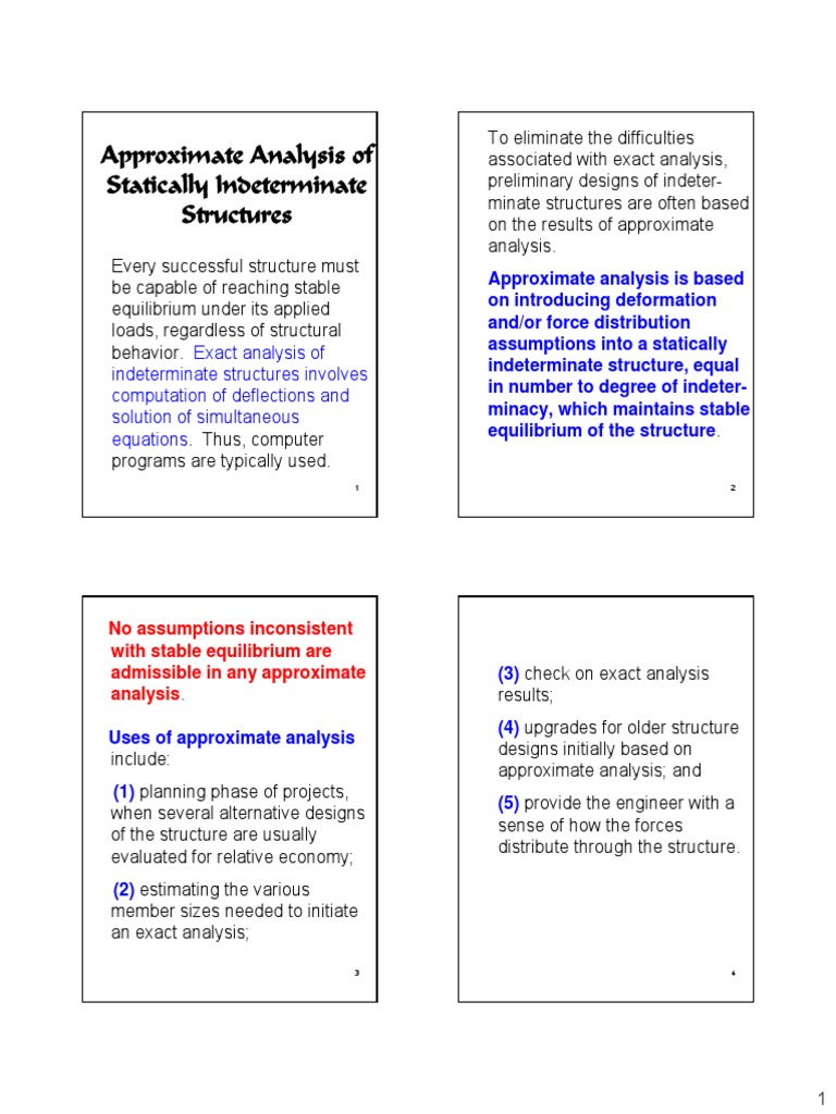 Structural Analysis - Approximate Analysis | Download Free PDF ...