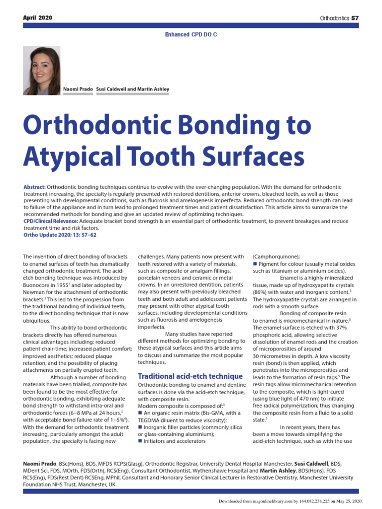 bonding to atypical tooth surfaces | PDF | Dental Composite | Tooth Enamel