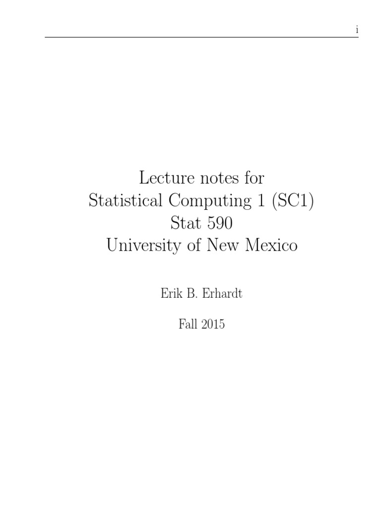 Statistical Computing Pdf Sun Information