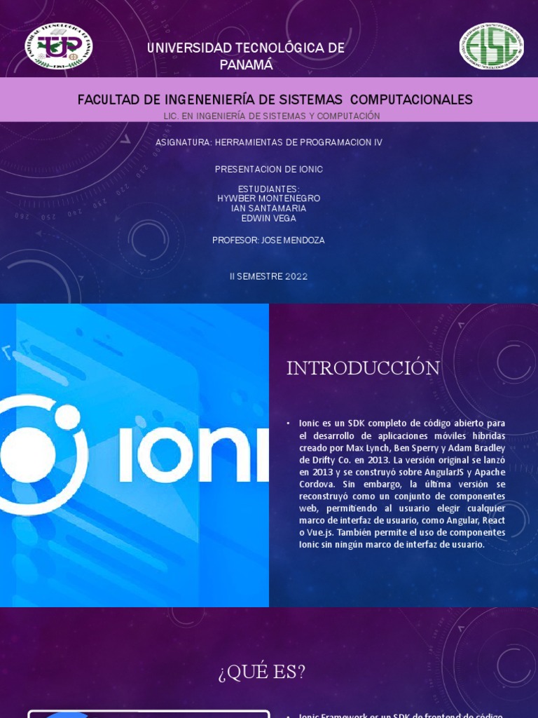 Presentación Ionic | PDF | Software de la aplicacion | Desarrollo de productos