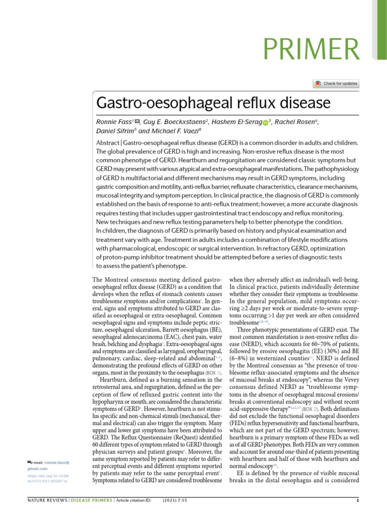 (2021) Gerd | PDF | Gastroesophageal Reflux Disease | Stomach