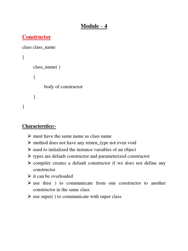 Constructor In Java Pdf Programming Constructor Object Oriented