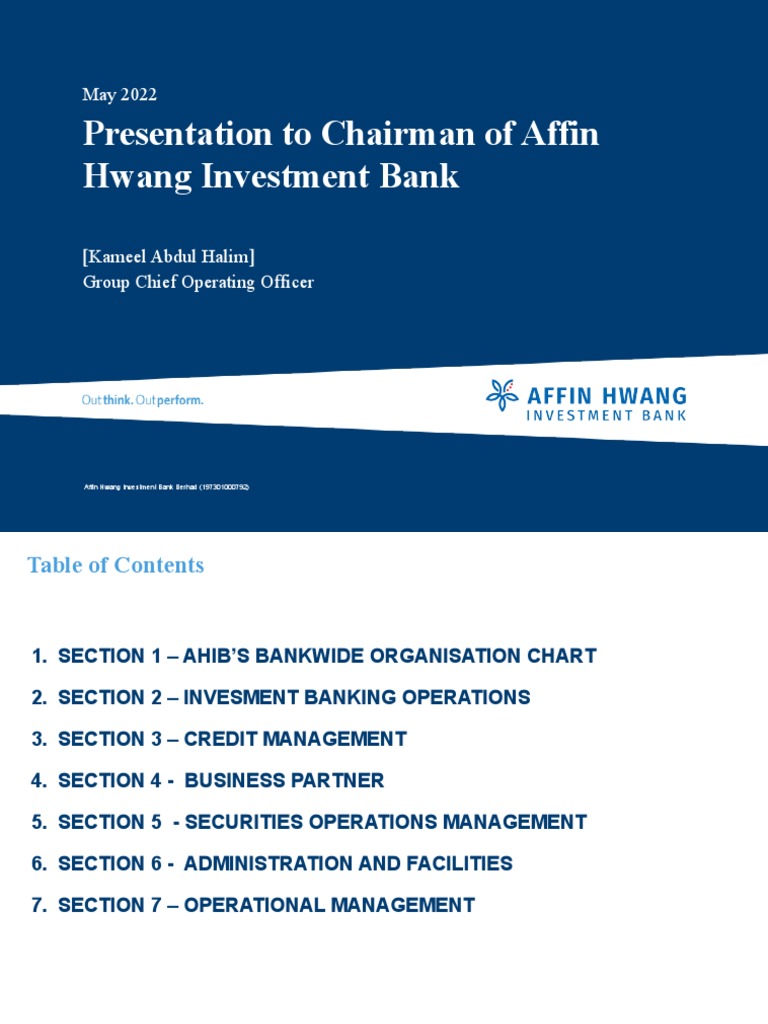 Affin Hwang Investment Bank Structure Overview | PDF