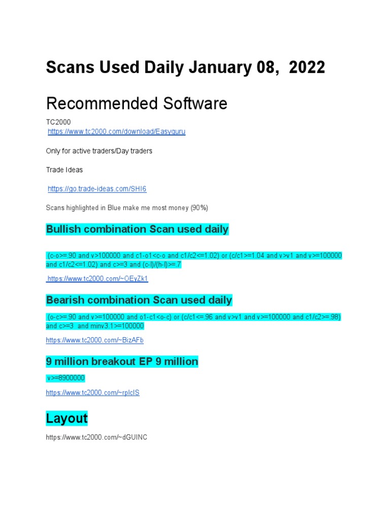 Scans Used Daily January 08 2022 | PDF