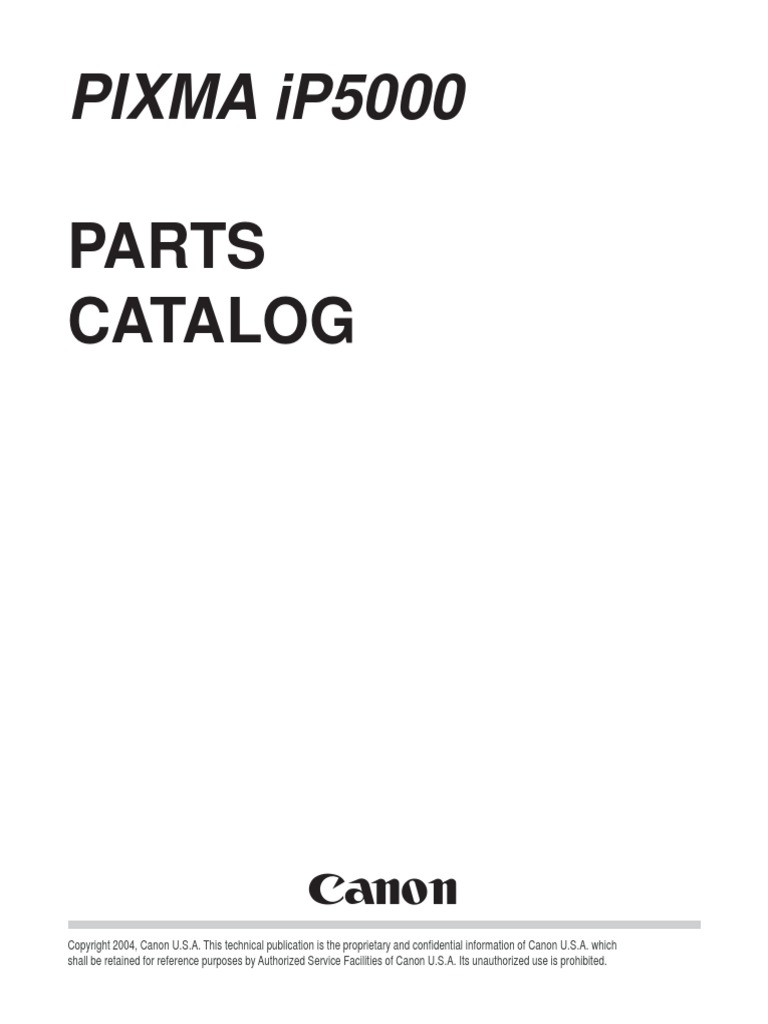 Canon Ip5000pc Parts List | PDF | Technology & Engineering
