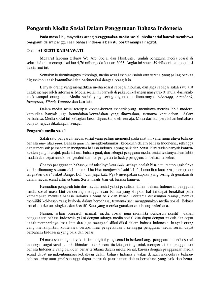 Artikel Ai Resti Rahmawati | PDF