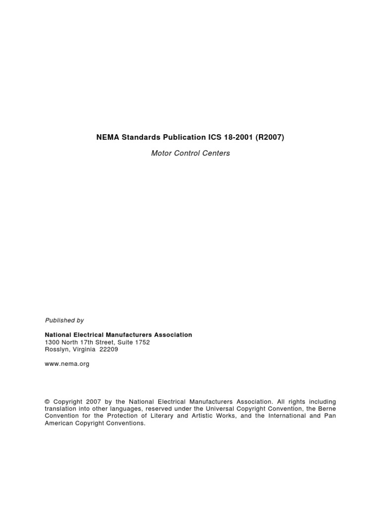 NEMA Standards Publication ICS 18-2001 (R2007) | PDF | Electrical ...