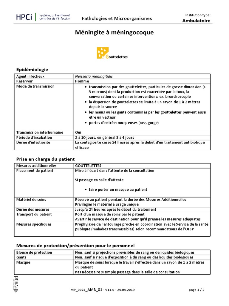 Meningite A Meningocoque | PDF | Infection | Méningite