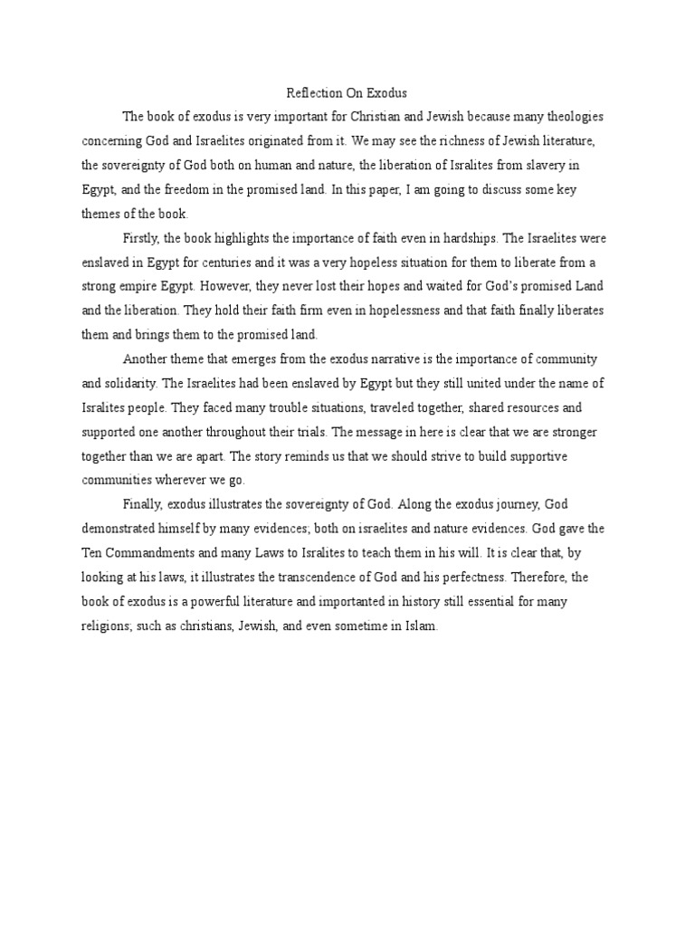 Reflection On Exodus | PDF
