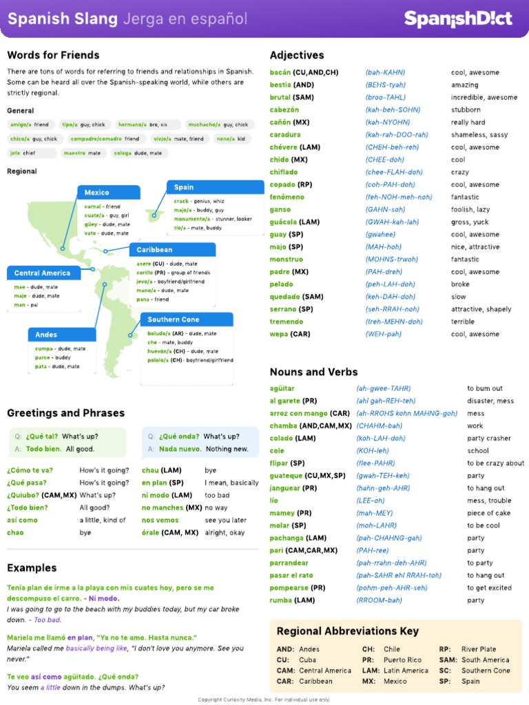 Spanish Slang for Friends and Greetings | PDF