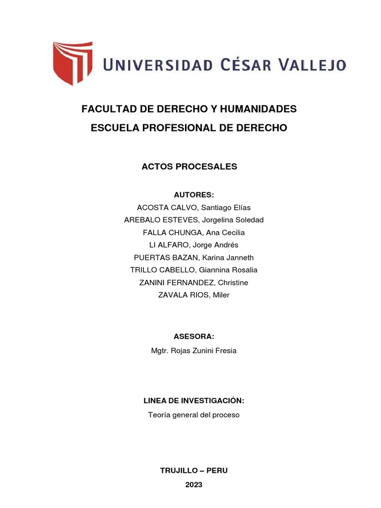 ACTO PROCESAL | PDF | Trucos de confianza | Derecho penal