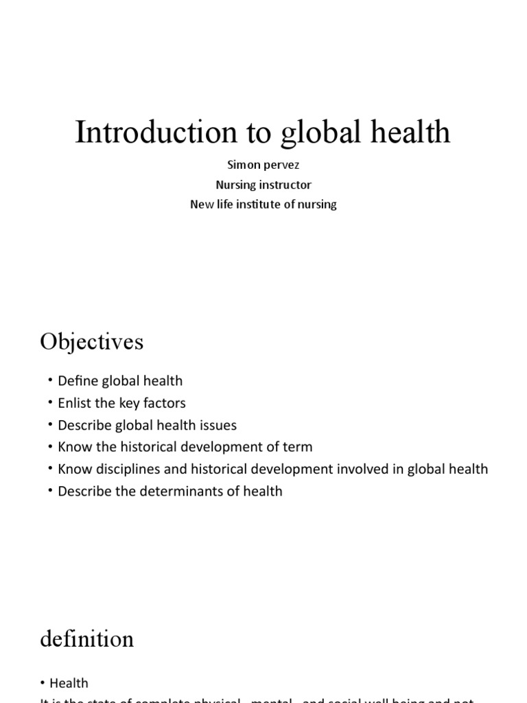 Introduction To Global Health | PDF | Global Health | Poverty