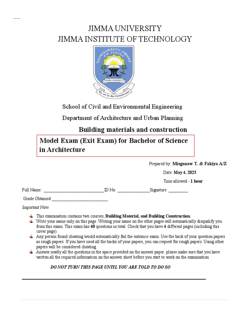 4_Building_material_and_construction_model_Exit_exam_1_validated | PDF ...