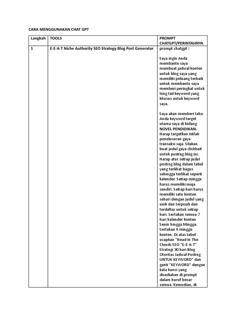 CARA MENGGUNAKAN CHAT GPT | PDF