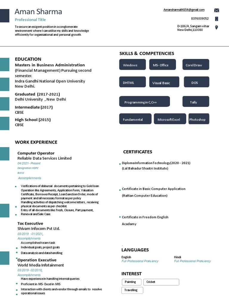 Aman CV 2023 Updated | PDF