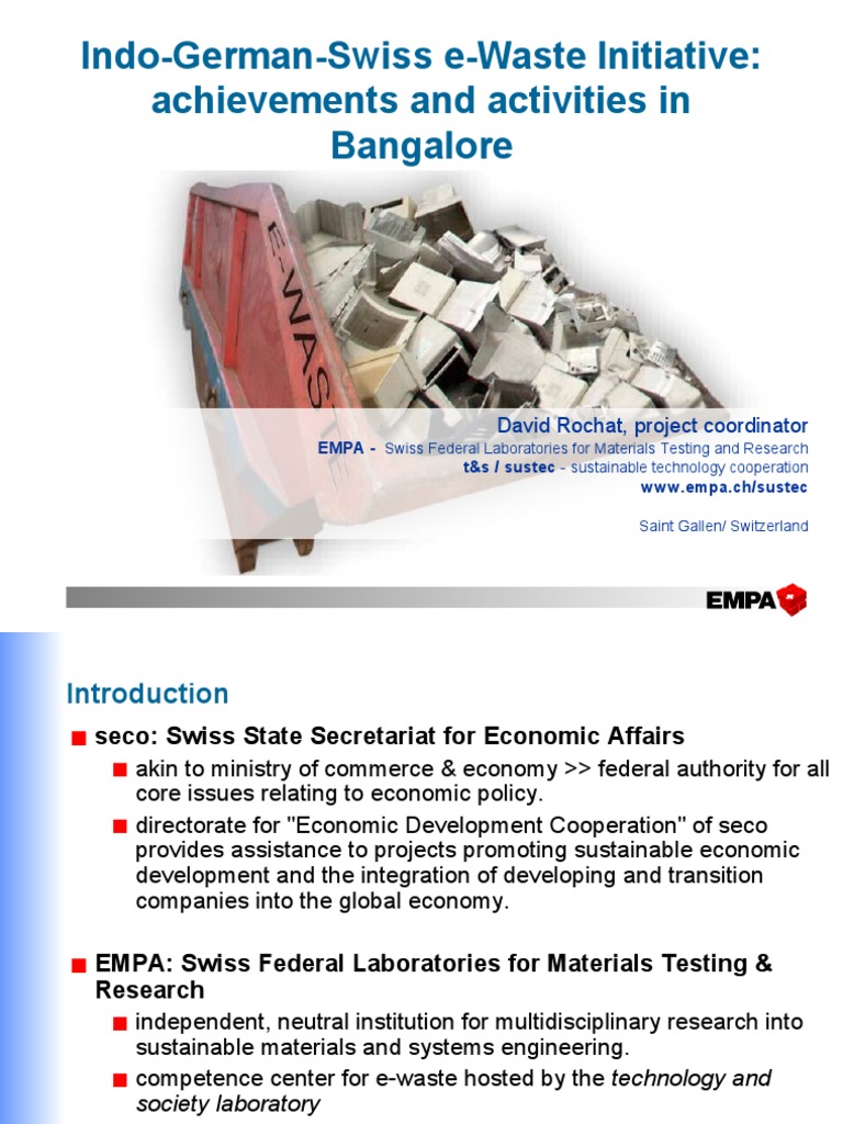 Presentation EMPA | PDF | Electronic Waste | Economies