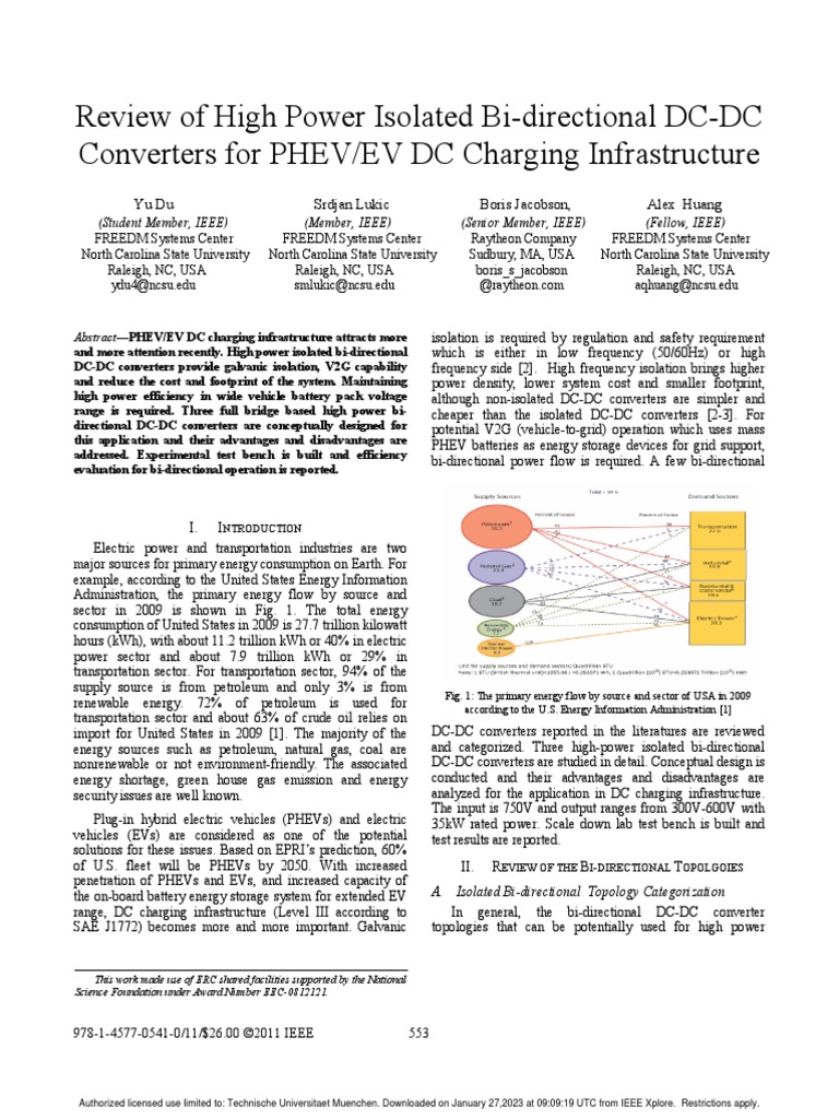 Review of High Power Isolated Bi-Directional DC-DC Converters For PHEV ...