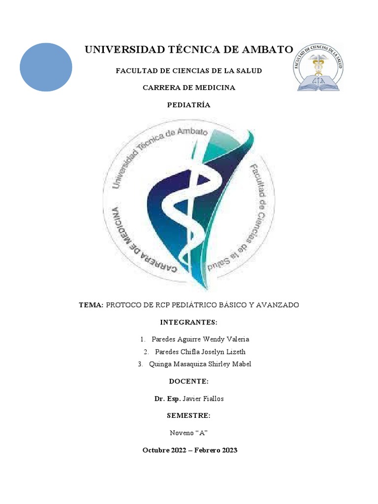 Protocolo de RCP Básico y Avanzado | PDF | Reanimación cardiopulmonar ...