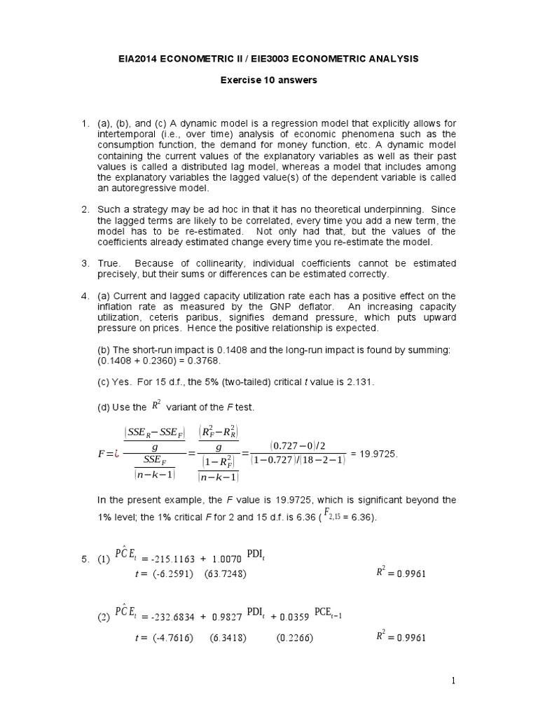 Exercise 10 Answers | PDF
