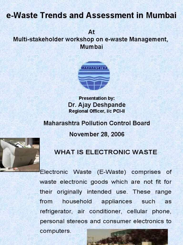 Presentation MPCB | PDF | Electronic Waste | Cathode Ray Tube